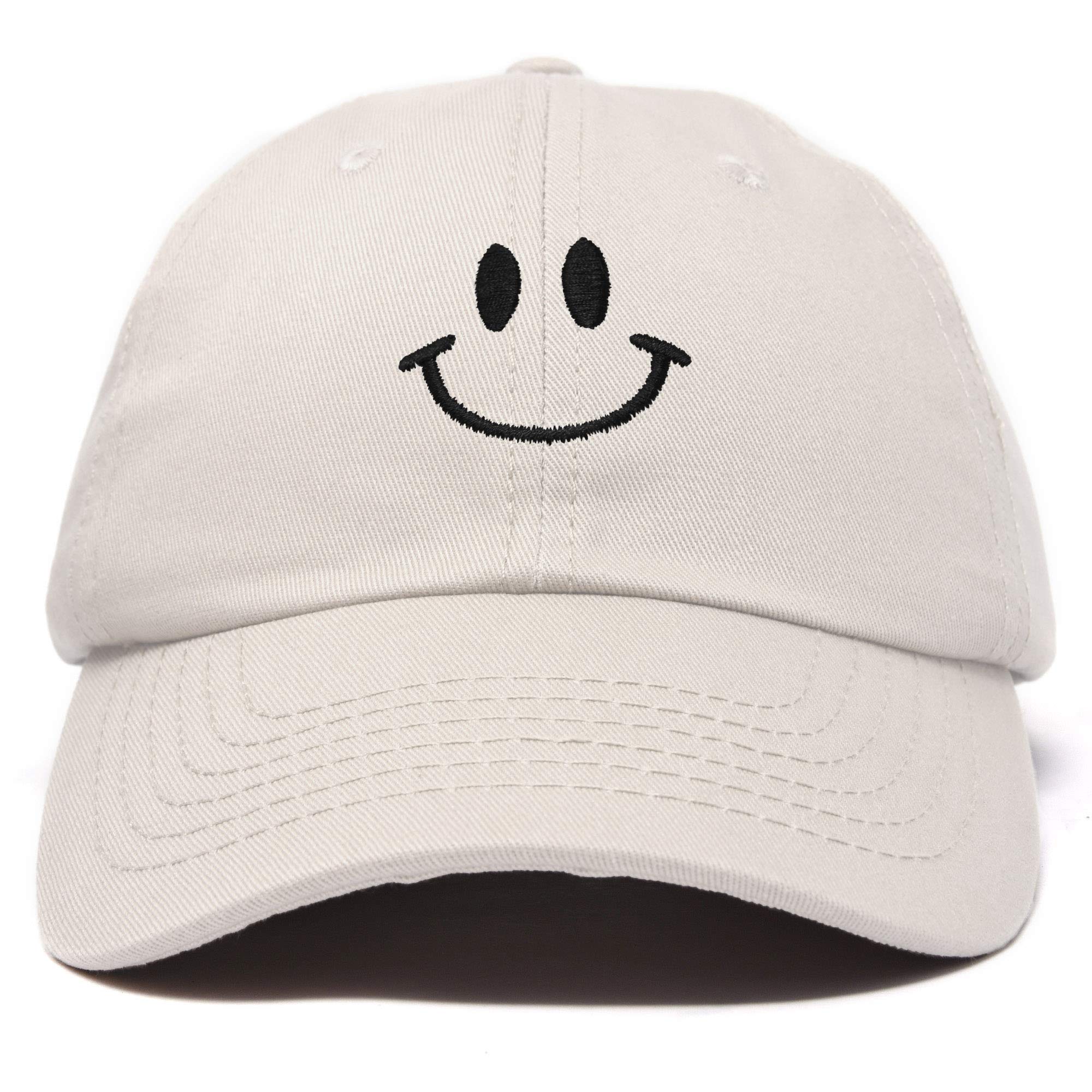 DALIX Smile Baseball Cap Smiling Face Happy Dad Hat Men Women Teens in Beige