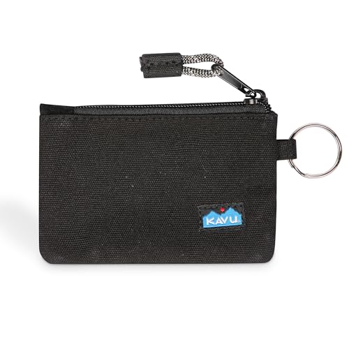 KAVU Stirling Double Sided Slim Cotton Canvas Zip Wallet - Black