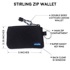 KAVU Stirling Double Sided Slim Cotton Canvas Zip Wallet - Black