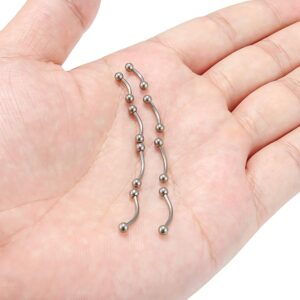 SCERRING 8PCS 16G G23 Titanium Curved Eyebrow Barbell Tragus Helix Ear Belly Lip Nipple Tongue Ring Body Piercing Jewelry 6mm 8mm 10mm 12mm