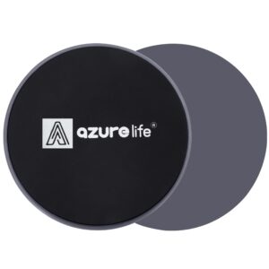 a azurelife exercise core sliders, dual sided exercise gliding discs use on carpet or hardwood floors, light and portable, perfect for abdominal&core workouts