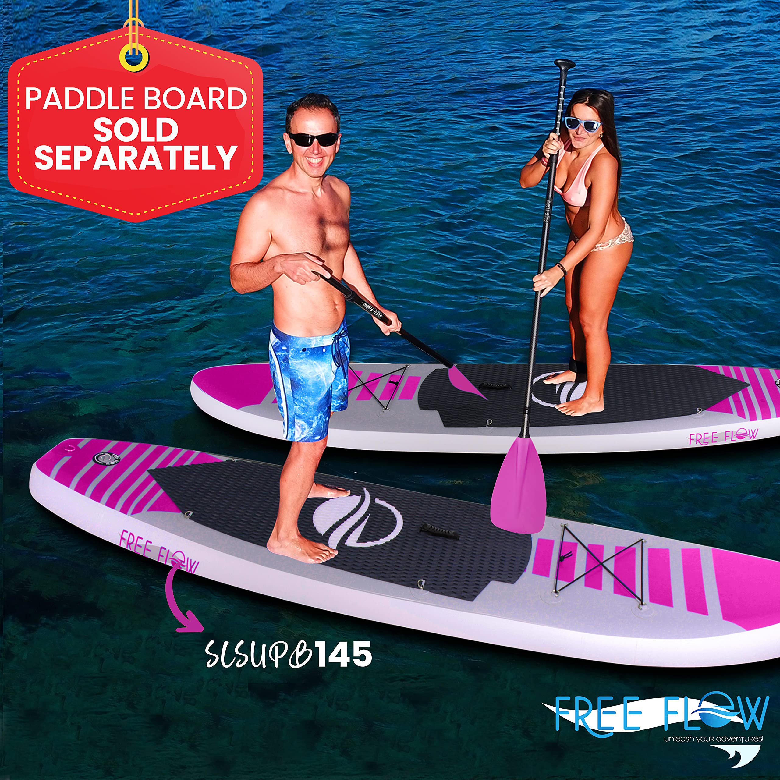 SereneLife Stand Up Paddle-Board Adjustable Paddle - Adjustable Water Paddle Oar for SLSUPB145 Free-Flow Inflatable SUP Stand Up Water Paddle-Board PRTSLSUPB145PDL