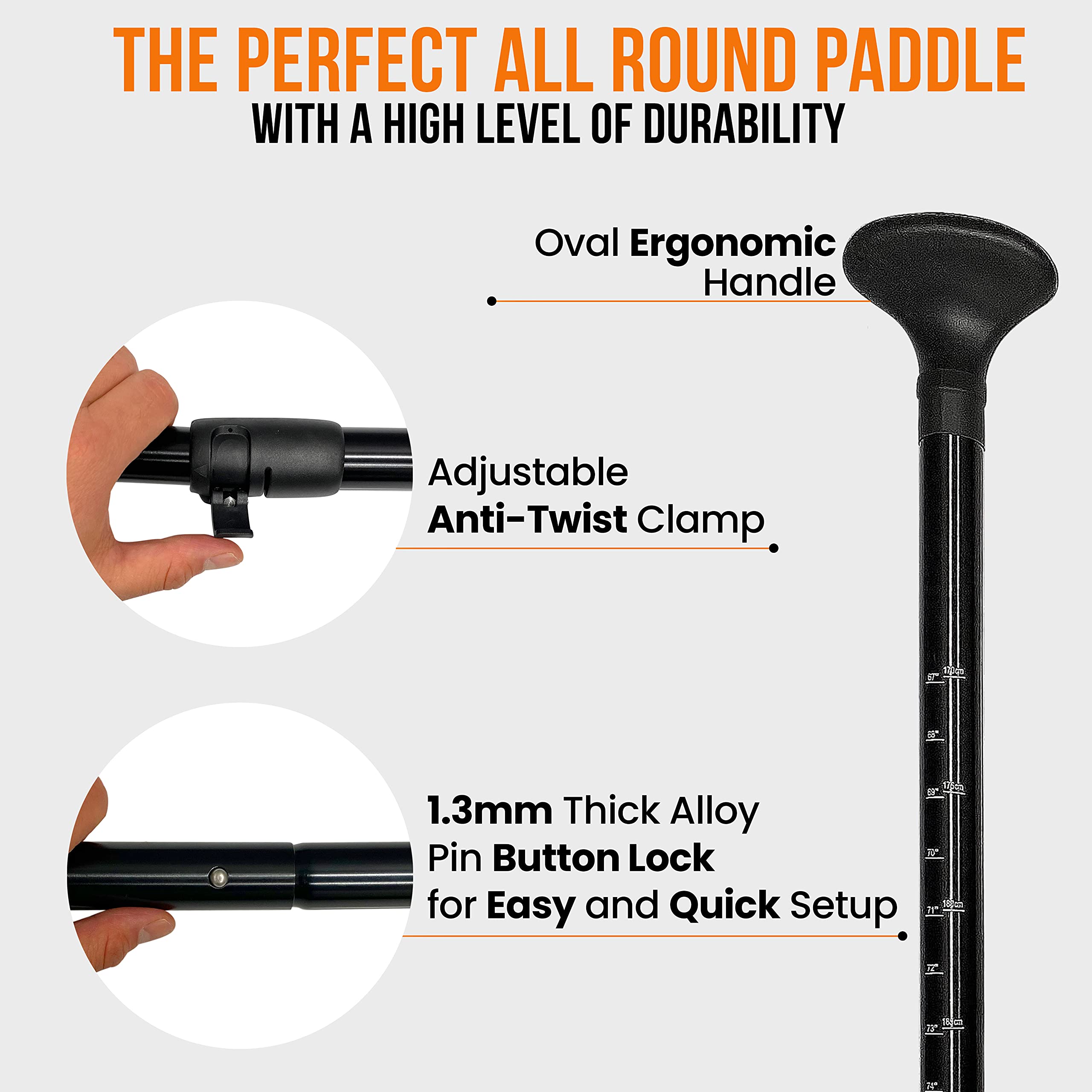 SereneLife Stand Up Paddle-Board Adjustable Paddle - Adjustable Water Paddle Oar for SLSUPB145 Free-Flow Inflatable SUP Stand Up Water Paddle-Board PRTSLSUPB145PDL