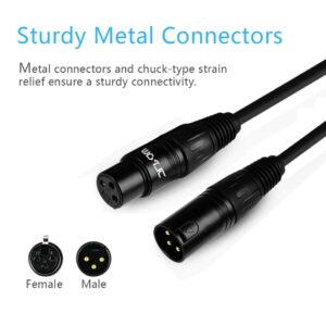 25 ft Flexible DMX Cable, JLPOW Gold-Plated 3 Pin Signal XLR Male to Female DMX Cable Wire, Best for DJ Stage Lighting Moving Head Lights Par Light (4 Pack)