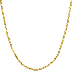 lifetime jewelry 1.4mm serpentine chain necklace for women & men 24k gold plated (20 inches, gold)