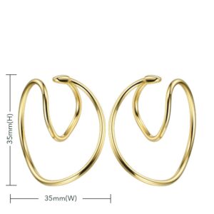 EF ENFASHION Trendy Geometric Line Elements Clip on Earrings Personalized Ear Cuffs for Women Teen Girls