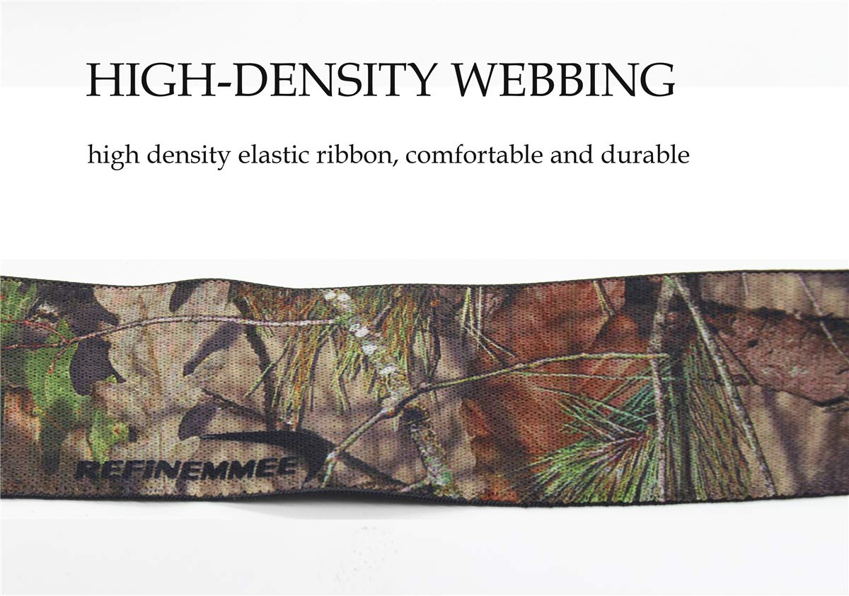 REFINEMMEE Camo Suspenders for Men & Women Tactical Style 2" Wide Big & Tall Elastic Adjuastable Clips on X Shape Heavy Duty (Camouflage W 4 clips)