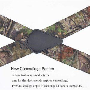 REFINEMMEE Camo Suspenders for Men & Women Tactical Style 2" Wide Big & Tall Elastic Adjuastable Clips on X Shape Heavy Duty (Camouflage W 4 clips)