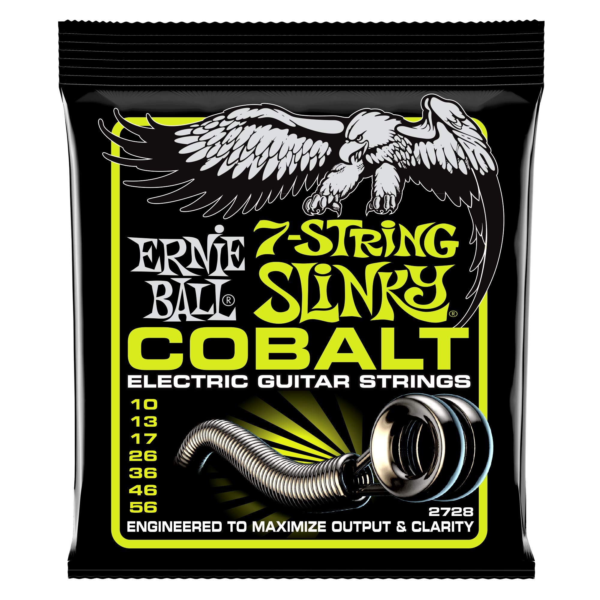 3 PACK Ernie Ball 2728 COBALT Slinky Electric Guitar Strings 7-string set 10-56