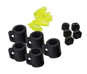 cajun bowfishing arrow slides 5-pack - arrow snap-back preventer kit - simple design, increased effectiveness, 5/16" shaft compatibility, complete set of 5 for continuous use