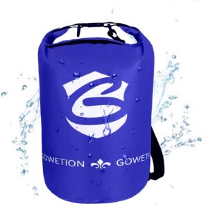 gowetion waterproof floating dry bag roll top compression sack, outdoor activities for submersible kayaking fishing boating beach swimming travel voyager camping 10l waterproof storage bag