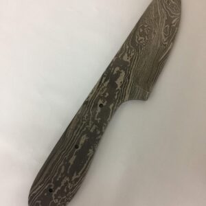 8 inches long hand forged Damascus steel straight back blank blade skinning knife with 3 pin hole. 3.5 inches cutting edge