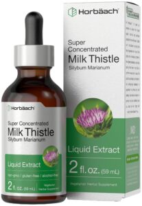 horbäach milk thistle extract liquid | 2 fl oz | alcohol free | vegetarian, non-gmo & gluten free supplement