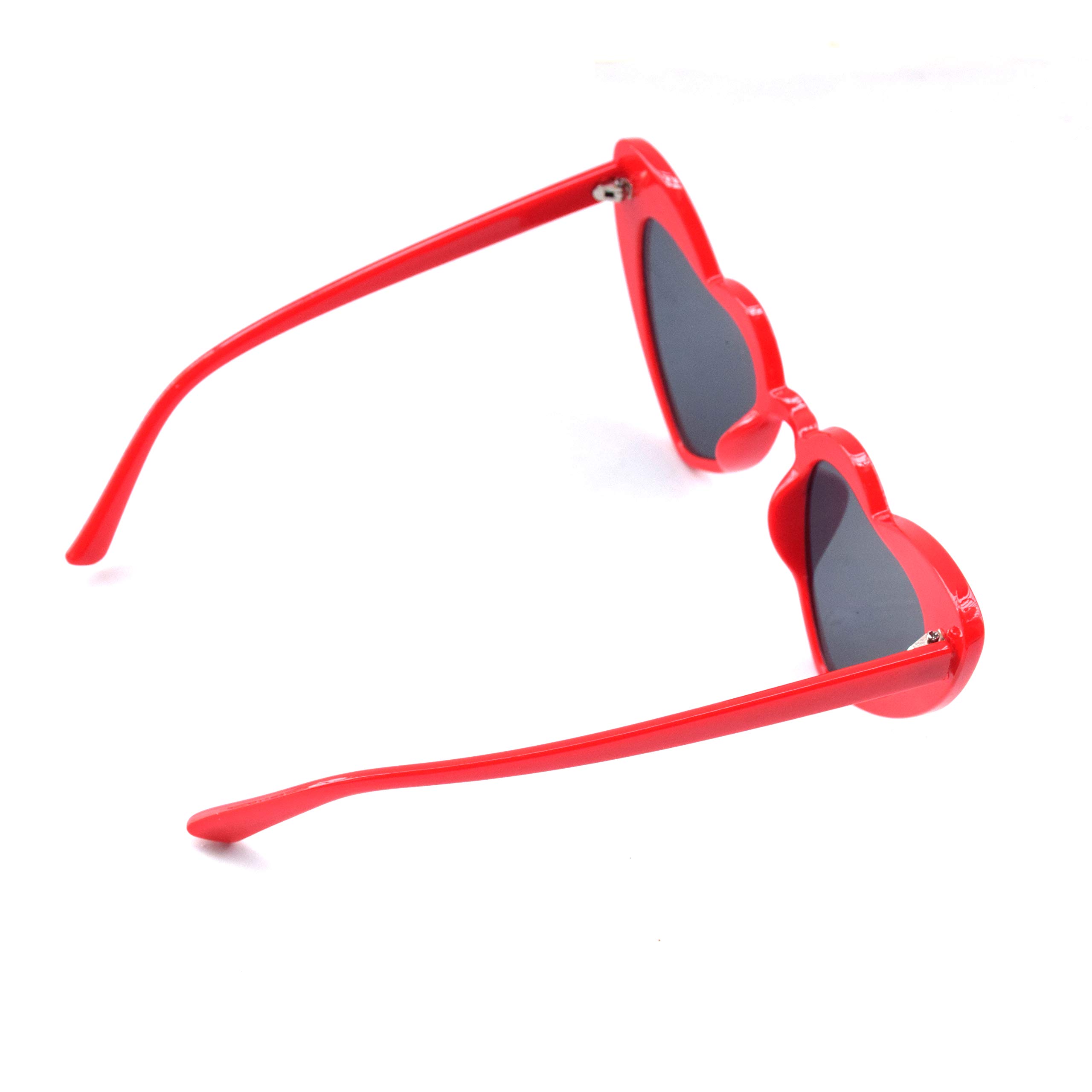 JUSLINK Heart Shaped Sunglasses for Women, Cat Eye Mod Style Retro Kurt Cobain Glasses(Red)