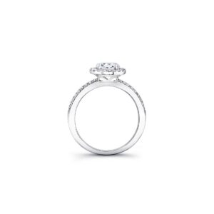 Florence Jewelers 18K Gold Plated Halo Round Cut Cubic Zirconia Engagement Ring, Sizes 6-8 (White Gold, 6)