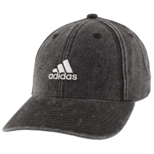 adidas men's estate denim cap, black/white, one size