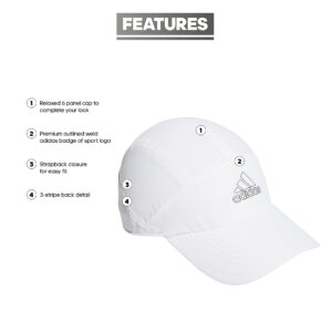 adidas Women's Superlite Trainer Sport Performance Relaxed Adjustable Cap, White/Black, One Size