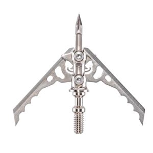 rage hypodermic nc 2-blade 100gr hunting broadhead (r38100), hybrid tip, no collar blade lock.035” thick swept-back angled blades with a 2” cutting diameter, machined stainless steel ferrule, 3-pack