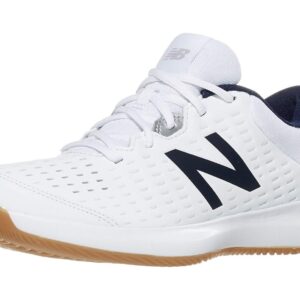 New Balance mens 696 V4 Hard Court Tennis Shoe, White/Navy, 10.5 US