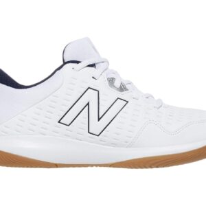 New Balance mens 696 V4 Hard Court Tennis Shoe, White/Navy, 10.5 US