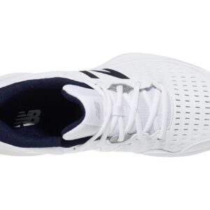 New Balance mens 696 V4 Hard Court Tennis Shoe, White/Navy, 10.5 US