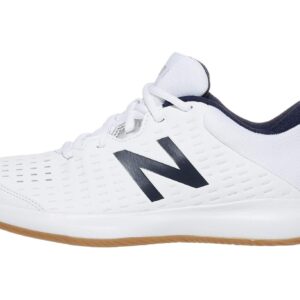 New Balance mens 696 V4 Hard Court Tennis Shoe, White/Navy, 10.5 US