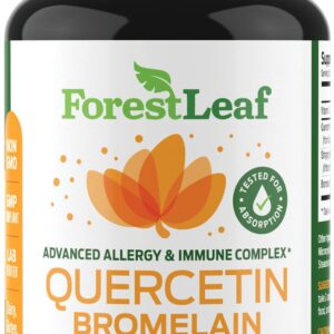 ForestLeaf - Quercetin 500mg - Quercetin with Bromelain, Vitamin C & Stinging Nettle 90 Veggie Capsules - Advanced Quercetin Supplement - Natural Immune & Normal Respiratory Function