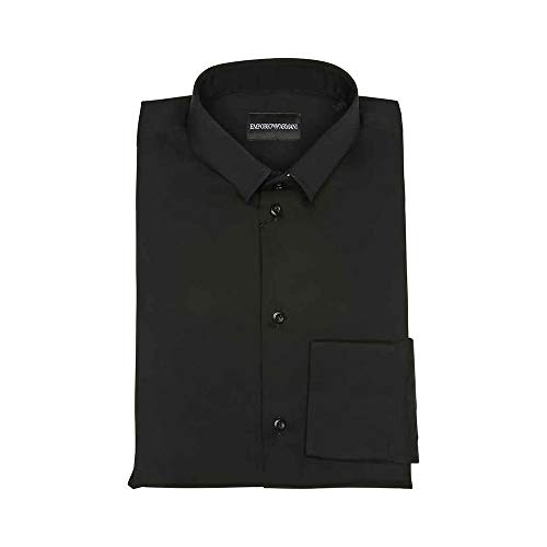 Emporio Armani Men's Long Sleeve Black Shirt, Brand Size 36