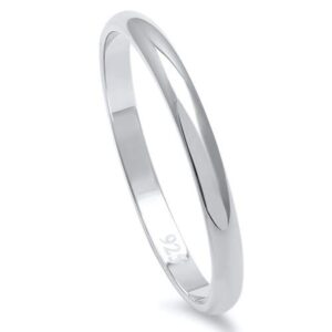 closeoutwarehouse 925 sterling silver round plain bridal band ring 2mm size 4