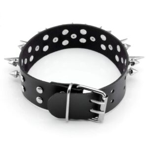 MILAKOO Choker for Women Men Cool Punk Goth Spike Studded Leather Collar Choker Necklace Adjustable