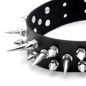 MILAKOO Choker for Women Men Cool Punk Goth Spike Studded Leather Collar Choker Necklace Adjustable