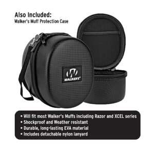 Walker's XCEL 500BT Digital Electronic Ear Protection Muff and Protective Case -Ear muffs provide hearing protection, voice clarity & Bluetooth for work and range use - 4 Listening Modes (2 Items)