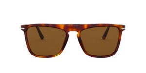 persol po3225s rectangular sunglasses, havana/brown polarized, 56 mm