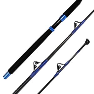 fiblink 1-piece saltwater offshore trolling rod conventional boat rod roller fishing pole(6-feet, 30-50lb/50-80lb/80-120lb) (50-80-pound)