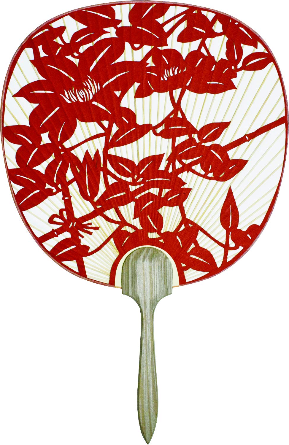 塩見団扇 Shiomi Fan Seiwa Fan (Red) 9.4 x 14.6 inches (24 x 37 cm) 2118