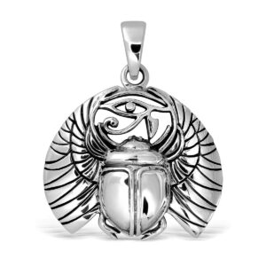 withlovesilver 925 sterling silver ancient egyptian scarab eye of horus symbol of protection pendant