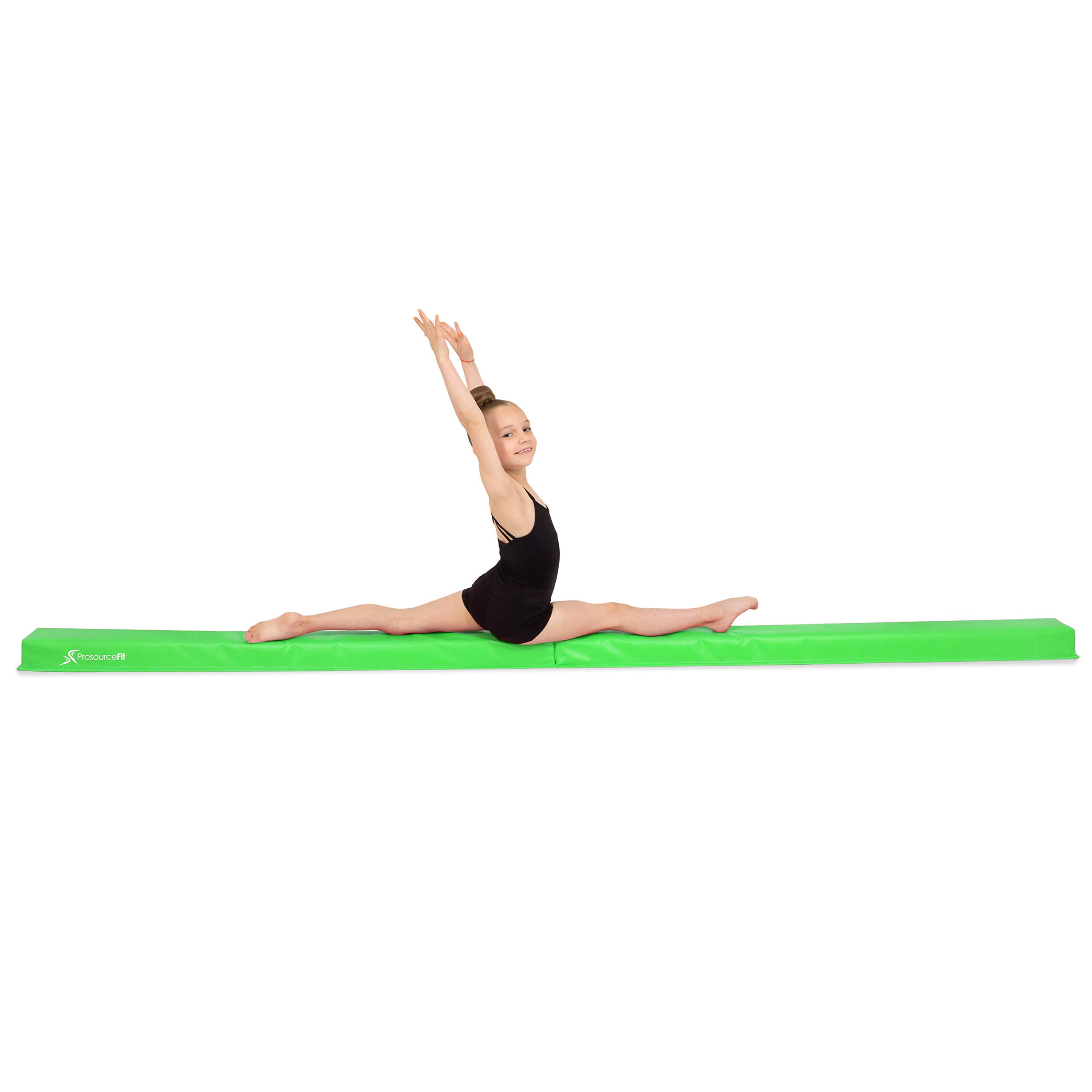 ProsourceFit Gymnastics Balance Beam for Kids, 9ft Long Firm Folding Floor Beam with Non-Slip 4-inch Wide Surface for Safe Gymnastics Practice at Home or Gym