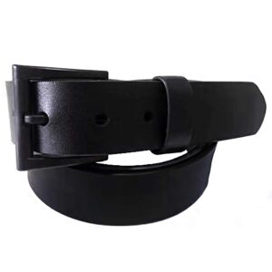 beep free 1 3/8" strap leather belt | black | 30-32 | airport friendly | metal free