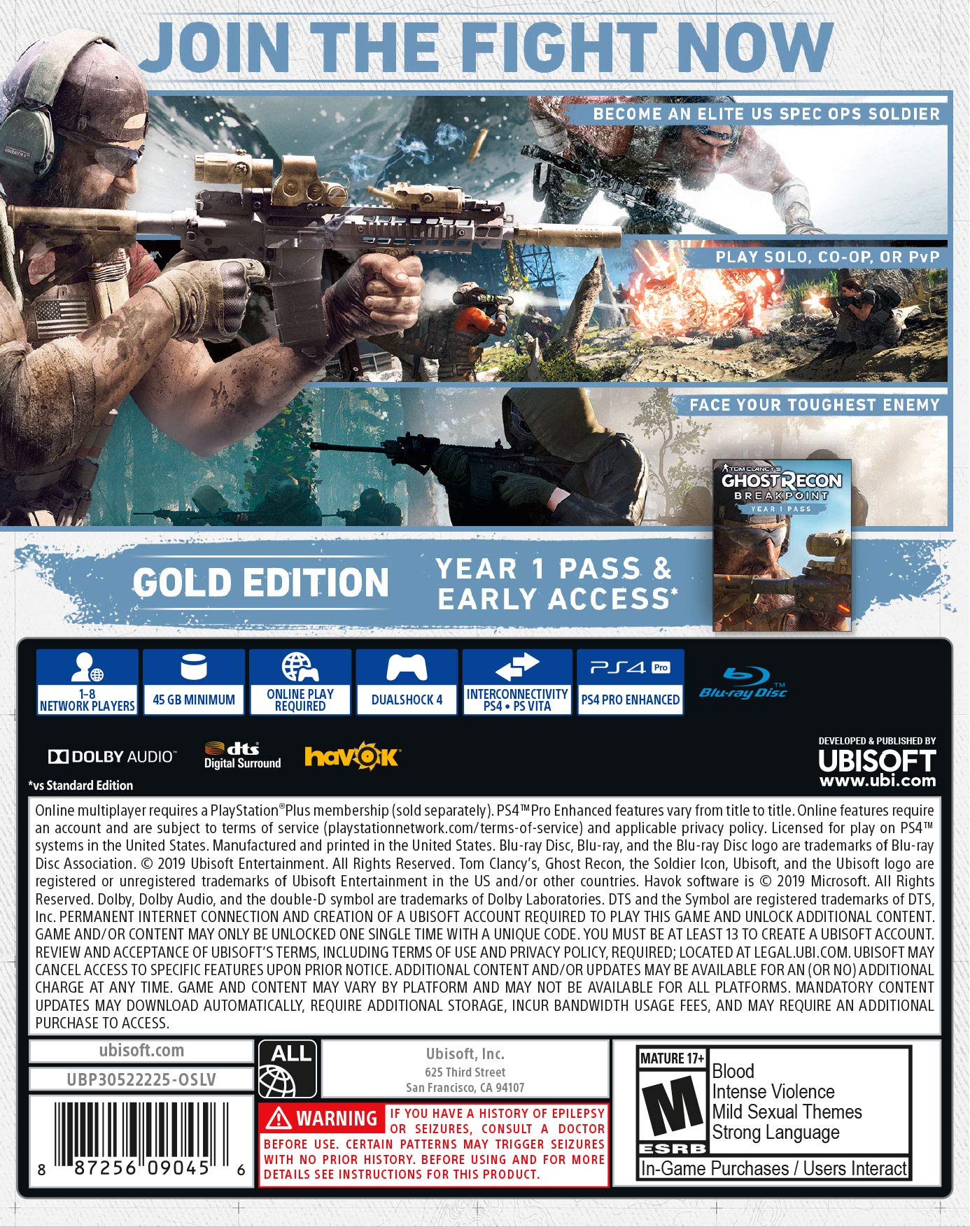 Tom Clancy's Ghost Recon Breakpoint Steelbook Gold Edition - PlayStation 4