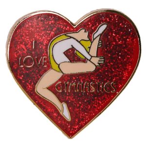 snowflake designs i love gymnastics glitter pin - #7