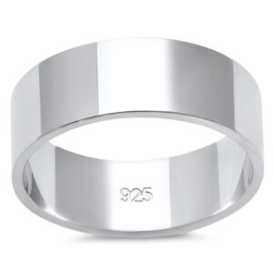 closeoutwarehouse 925 sterling silver flat plain bridal band ring 7mm size 7