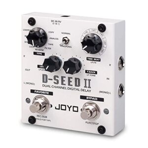 joyo d-seed-ii multi pedal effect, stereo looper effect & delay pedal effect for electric guitar dual channel & 8 digital delay modes