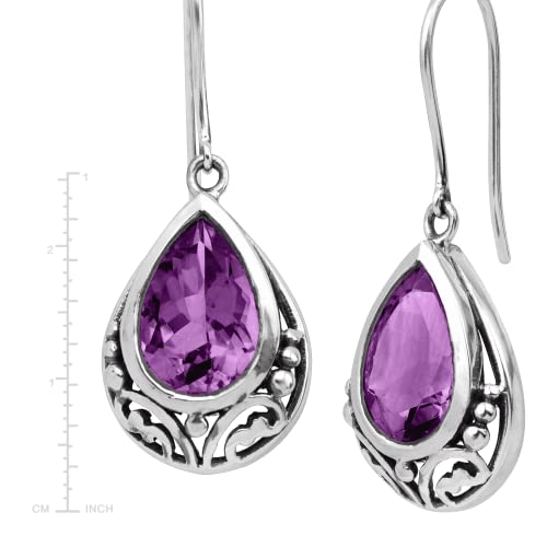 Silpada 'Thistle' Natural Amethyst Drop Earrings in Sterling Silver