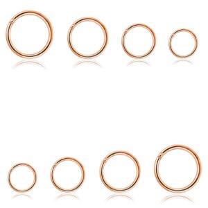 REVOLIA 8Pcs 16G Surgical Steel Nose Rings Hoop Septum Piercings Cartilage Earrings for Women Men Helix Couch Daith Lip Tragus Piercings Hinged Clicker 6-12mm Rose-gold