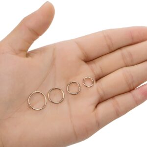 REVOLIA 8Pcs 16G Surgical Steel Nose Rings Hoop Septum Piercings Cartilage Earrings for Women Men Helix Couch Daith Lip Tragus Piercings Hinged Clicker 6-12mm Rose-gold