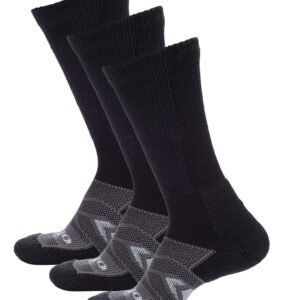 Thorlos Unisex-Adult's WCXU Work Maximum Cushion Crew Sock, Black/Grey 3 Pack(Crew), Medium