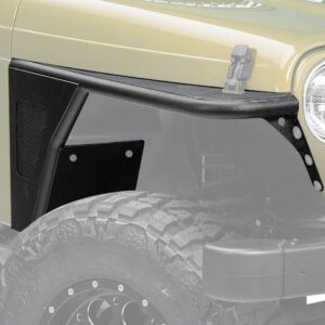 Hooke Road Wrangler TJ Front Flat Fender Flares Steel Armor Wheel Cover Guards for 1997-2006 Jeep Wrangler TJ & Unlimited (2PCS)