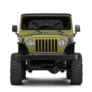 Hooke Road Wrangler TJ Front Flat Fender Flares Steel Armor Wheel Cover Guards for 1997-2006 Jeep Wrangler TJ & Unlimited (2PCS)