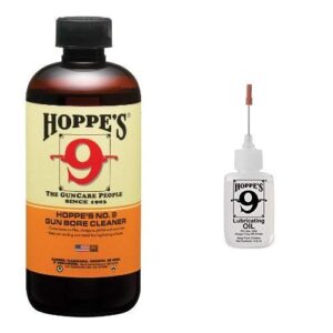 hoppe's no. 9 gun bore cleaner, 16 oz. bottle and hoppe's no. 9 lubricating oil, 14.9 ml precision bottle