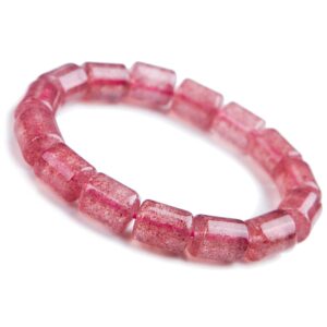 duovekt natural strawberry quartz bracelet for women men anniversary party love gift red 13x10mm beads red crystal gemstone fashion bracelet aaaa